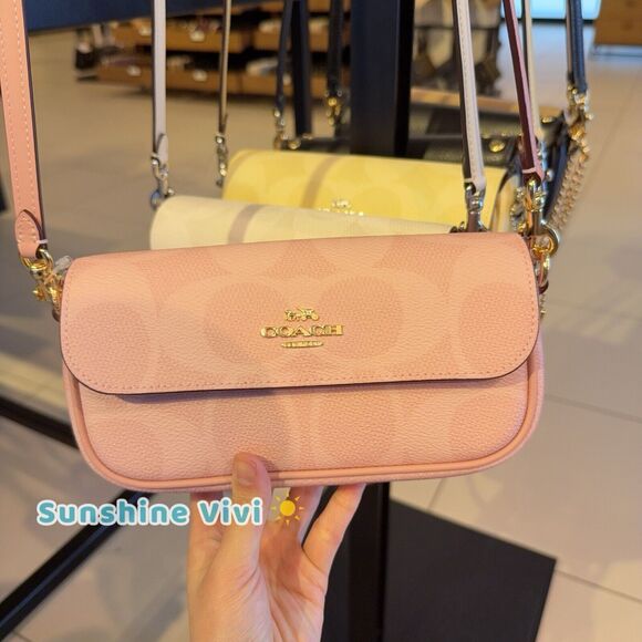 Coach | Bags | Nwt Coach Hailey Flap Bag In Signature Canvas Can7powder ...